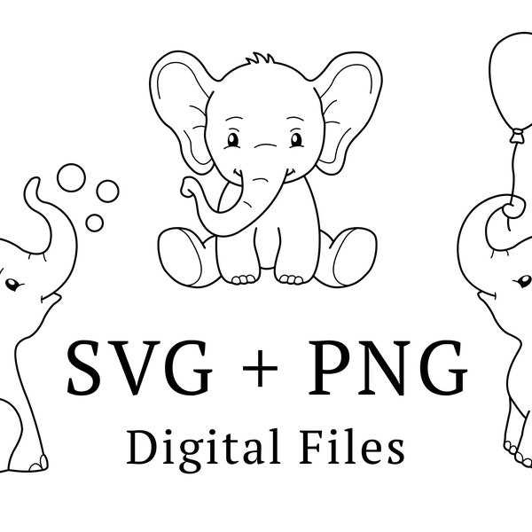 Baby Elephant Svg - Etsy