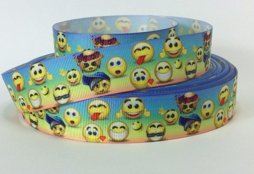 Emoji Smileys - 1" - Printed Grosgrain Ribbon - Children - Arts ...