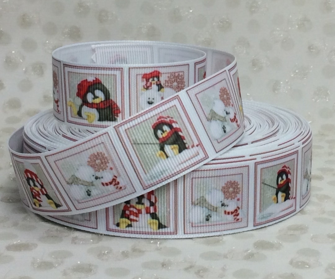 Polar Bears & Penguins 1 Printed Grosgrain Ribbon - Etsy