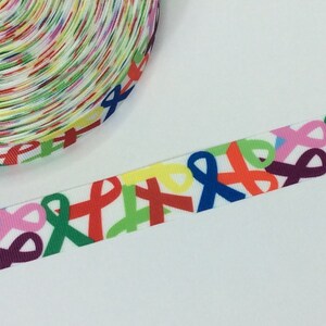 Large Multi Awareness Ribbons - 7/8" - Printed Grosgrain Ribbon - Etsy
