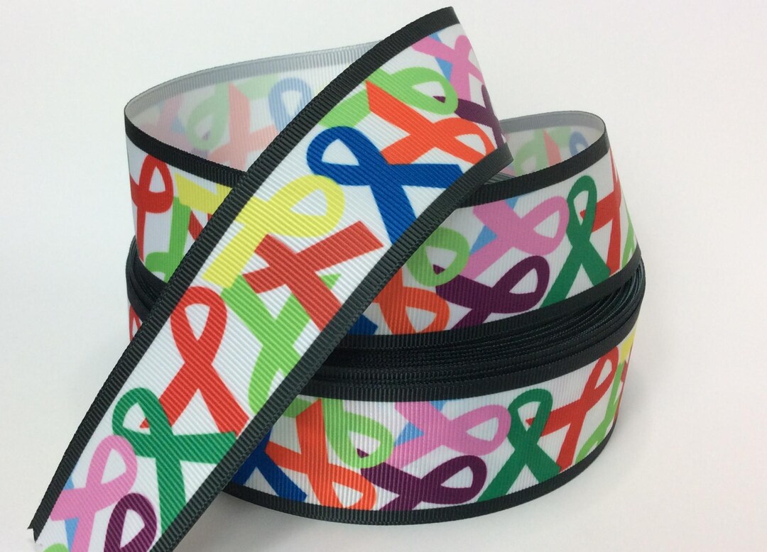 Large Multi Awareness Ribbons - 1.5" - Printed Grosgrain Ribbon ...