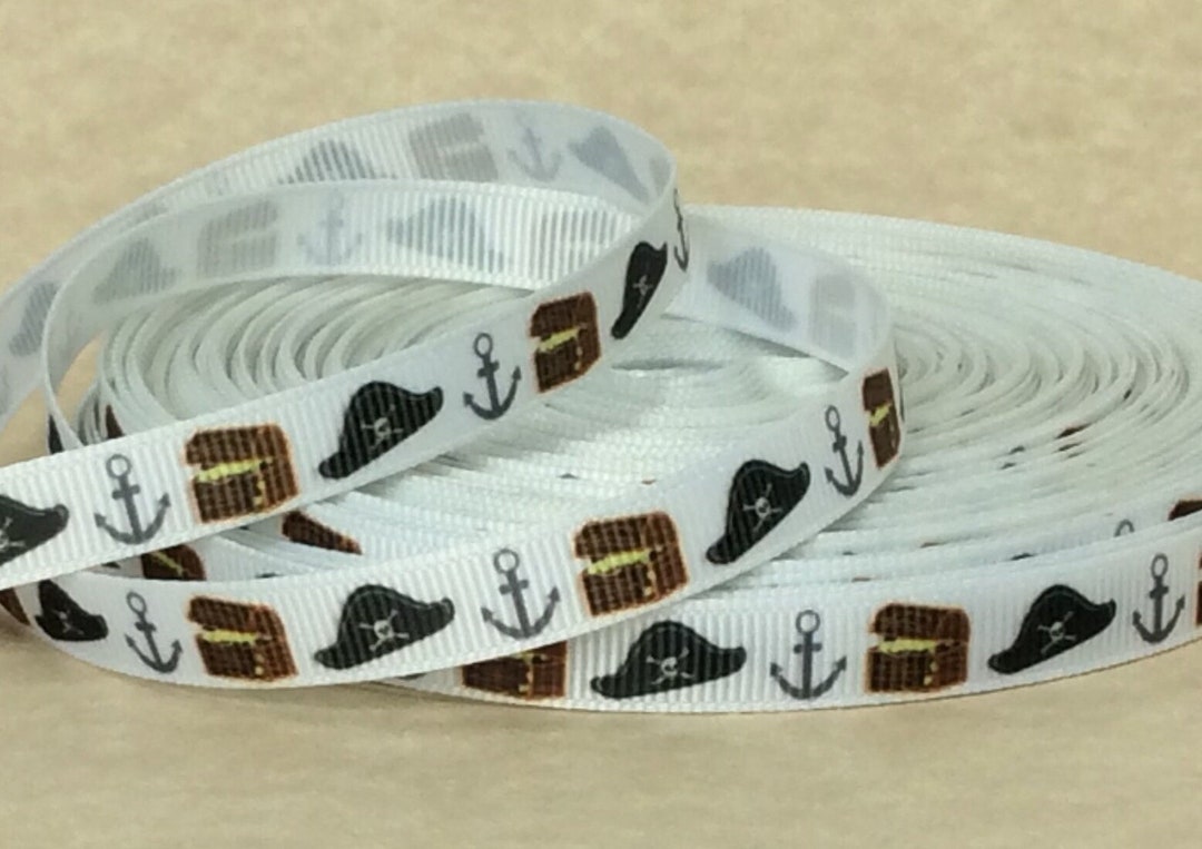 Pirate Gear 3/8 Printed Grosgrain Ribbon Nautical Sailor Crafts ...
