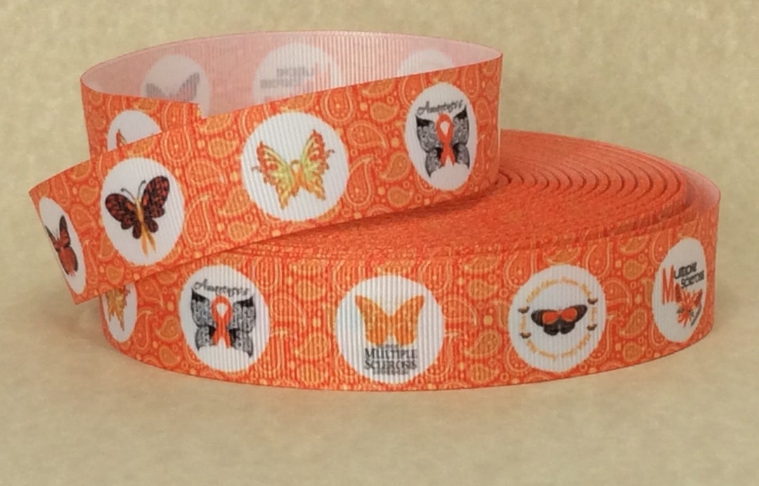 MS Butterflies - 1" - Grosgrain Awareness Ribbon - Etsy