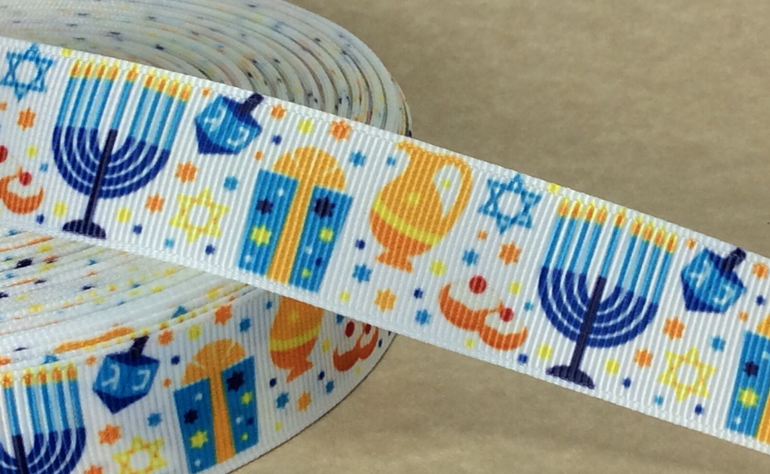 Hanukkah Celebration 1 Printed Grosgrain Ribbon - Etsy