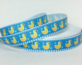 7/8 Rubber Ducky on Light Blue Grosgrain Ribbon - Etsy