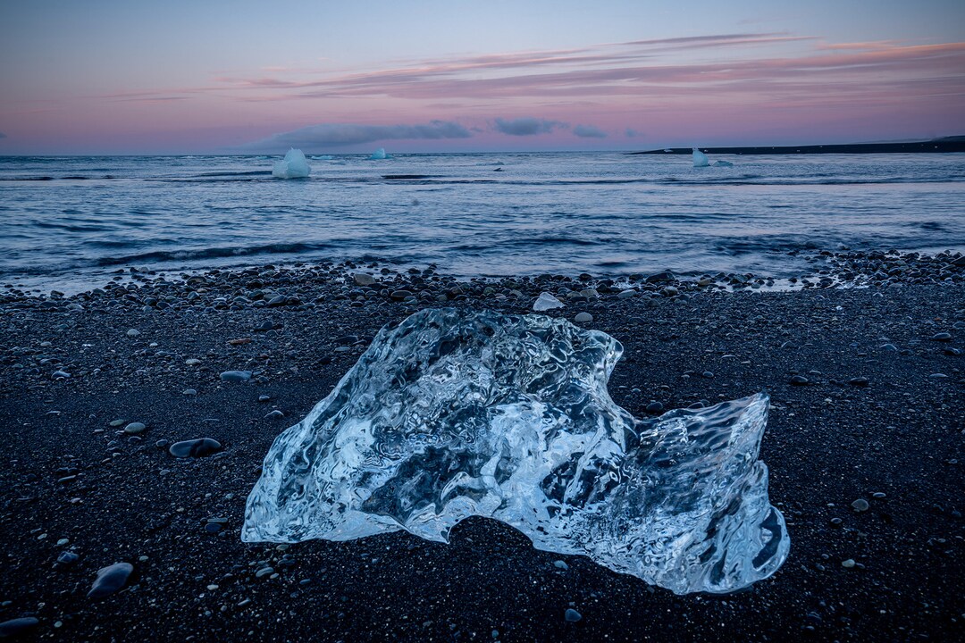 Ice Crystals on the Beach Wall Art | Iceland Photography | Diamond ...