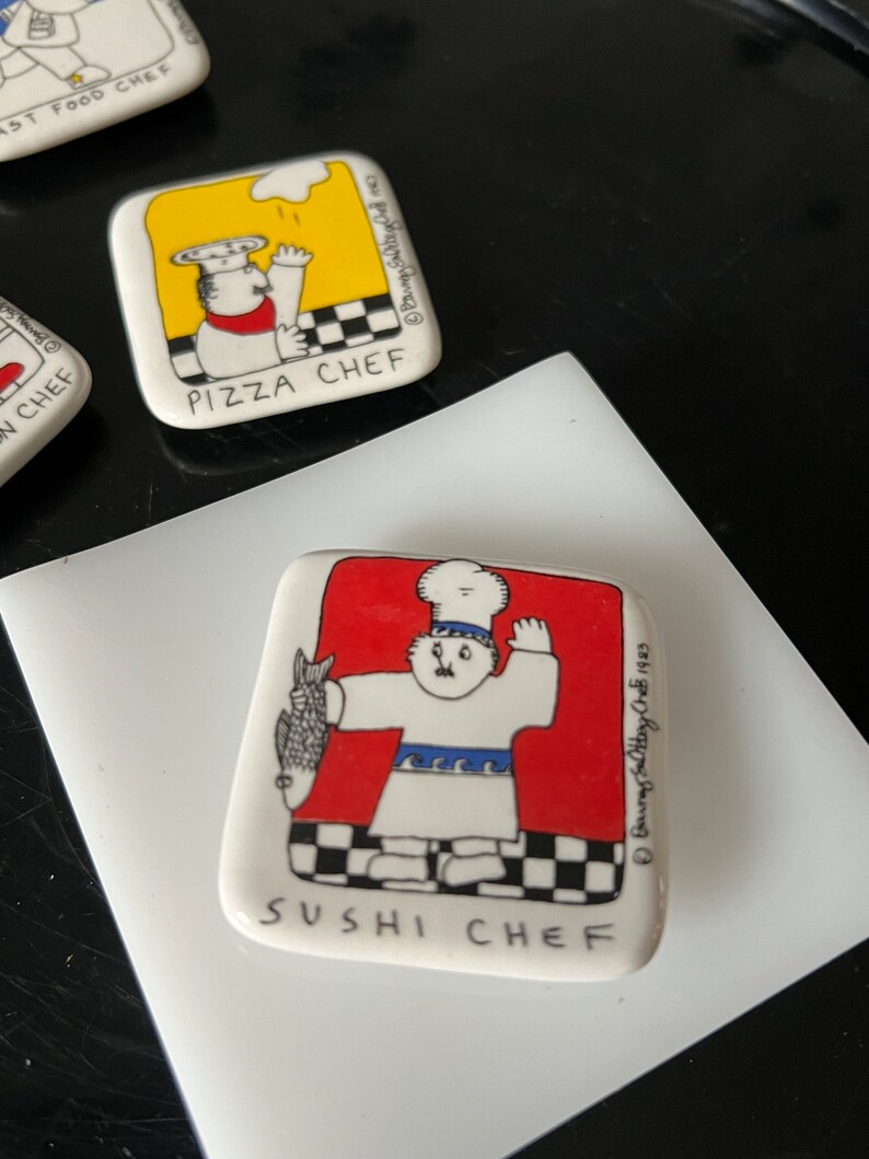 Yes, Chef 1980's Ceramic Chef Magnets by Barney Saltzberg - Etsy