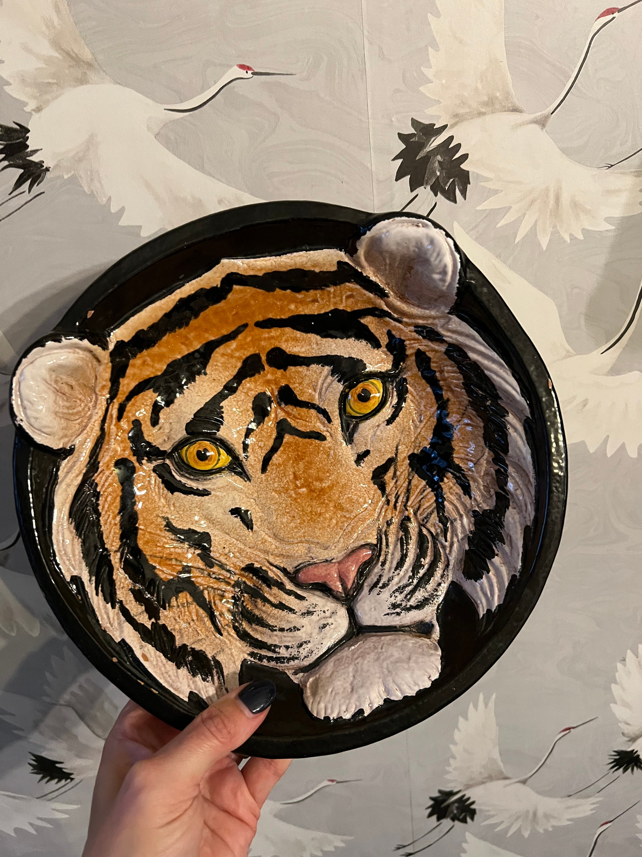 1970's Italian Ceramic Tiger Bowl - Etsy