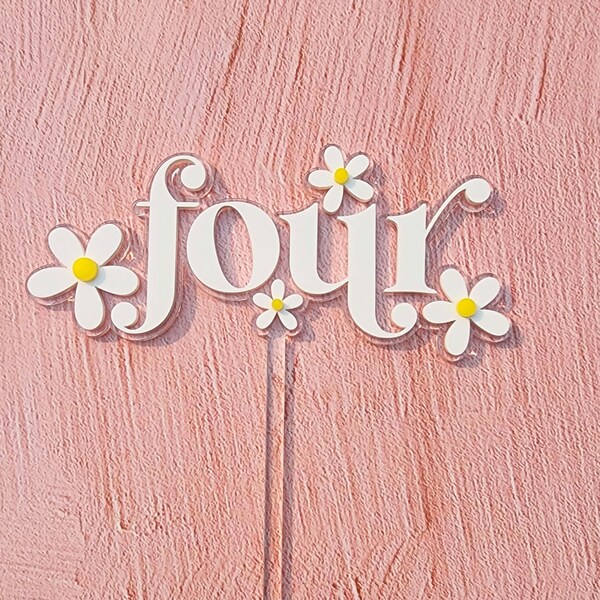 Four Year Old Cake Topper - Etsy