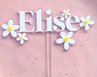 Daisy Wood Personalized Name Cake Topper, Daisy Cake Topper, Daisy ...