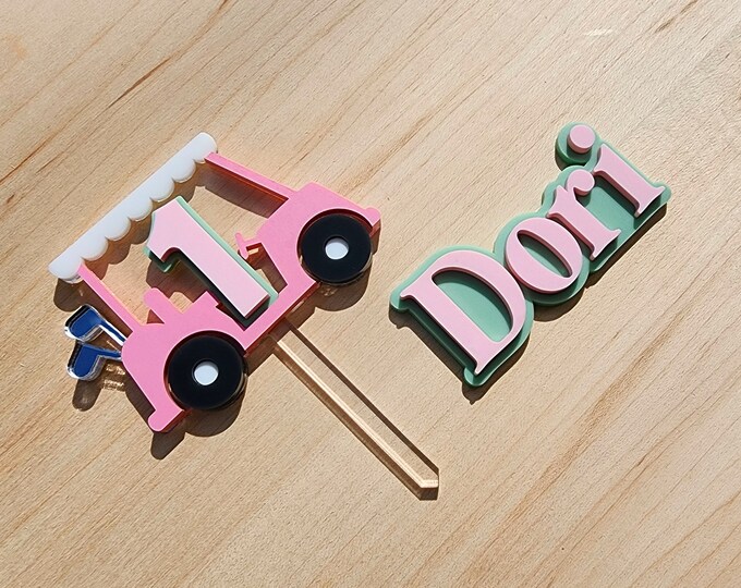 Mini Golf Cart Topper for Small Smash Cake, Hole in One First Birthday ...
