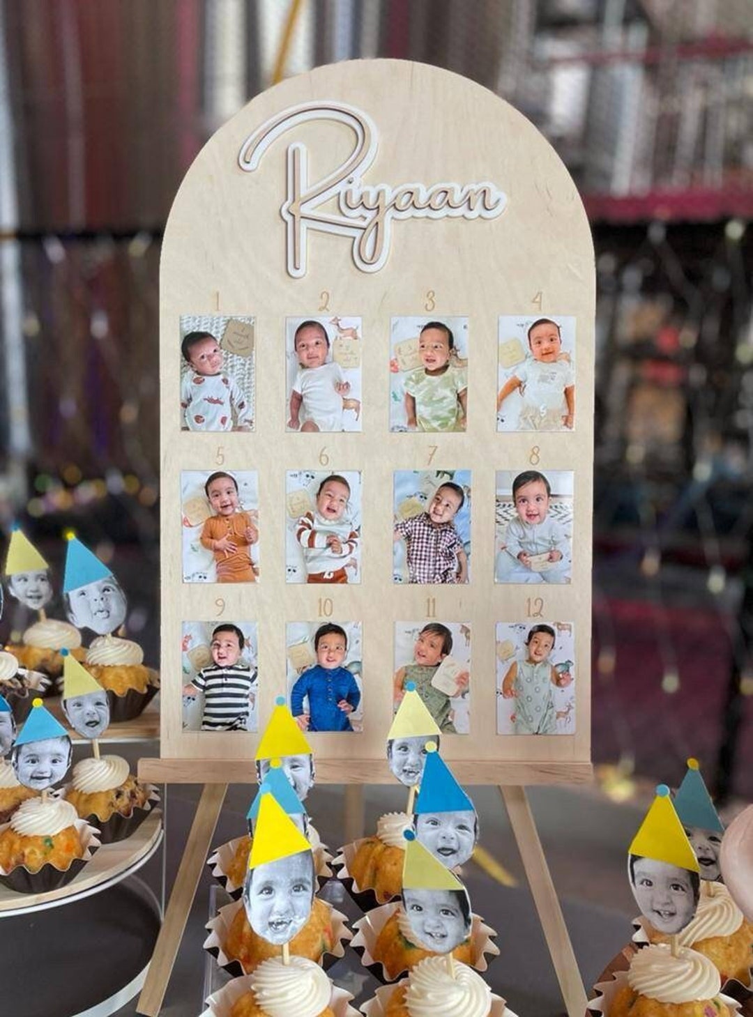 Wood One Year Board, 1st Birthday, One Year of Baby, One Year Photo ...