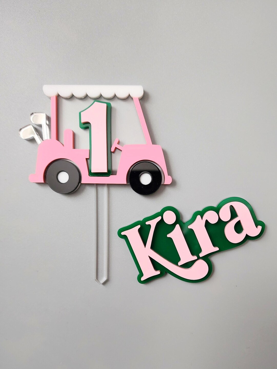 Mini Golf Cart Topper for Small Smash Cake, Hole in One First Birthday ...