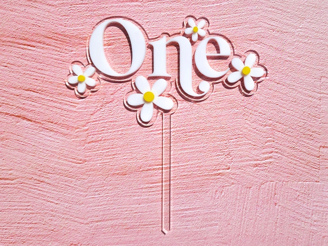 Acrylic One Daisy Cake Topper, Daisy First Birthday, Daisy Birthday ...