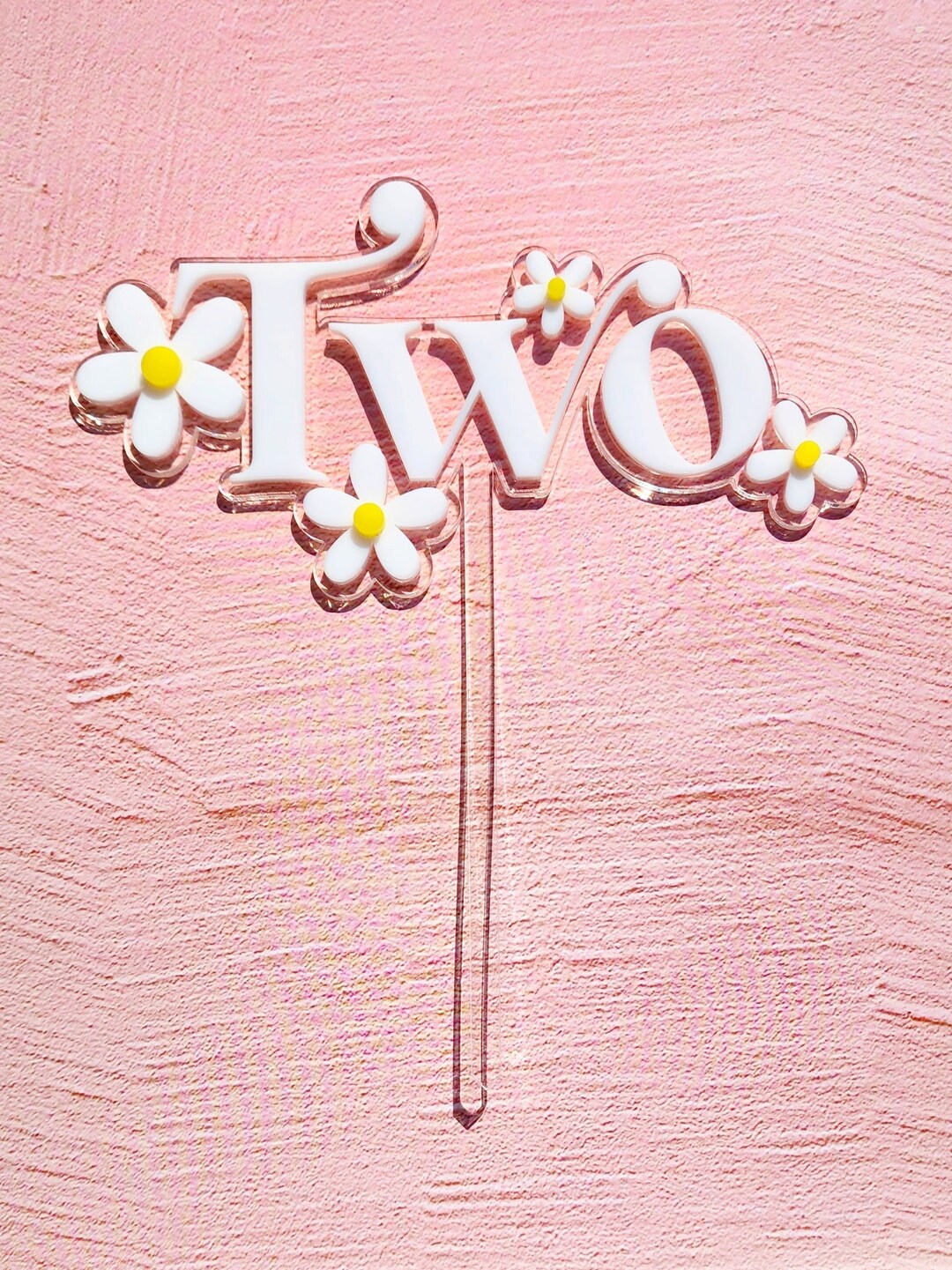 Acrylic Daisy Cake Topper, Two Groovy Cake Topper, Two Groovy, Daisy ...