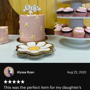 Wood Daisy Cake Topper, Daisy One Cake Topper, Groovy Cake Topper ...