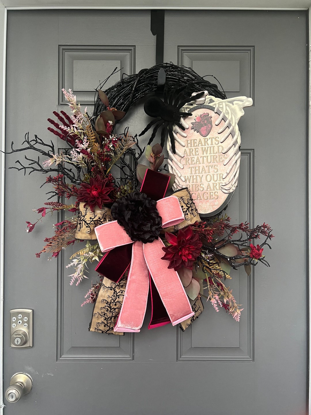Gothic Valentine Wreath, Gothic Romantic Wreath, Halloween Gothic ...