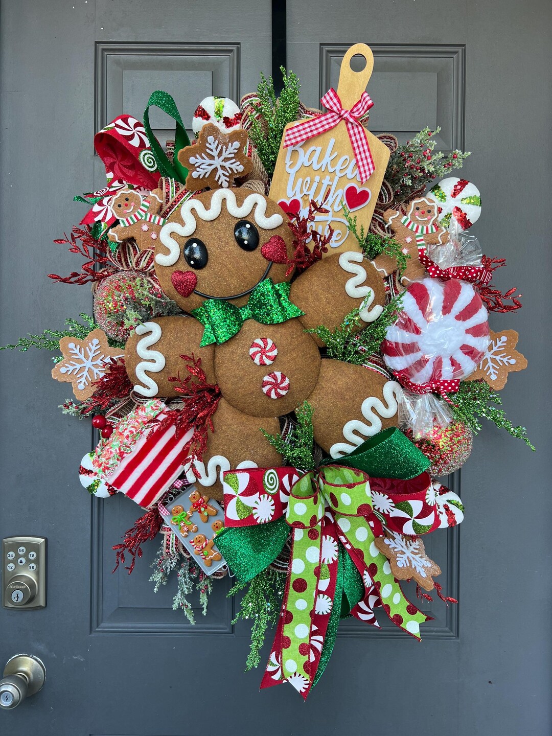 Candyland Gingerbread Man Wreath, Candyland Decor, Pastel Gingerbread ...