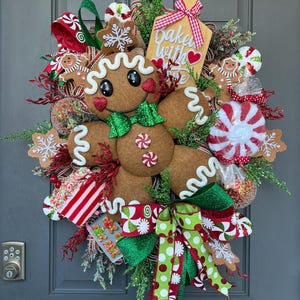 Candyland Gingerbread Man Wreath, Candyland Decor, Pastel Gingerbread ...
