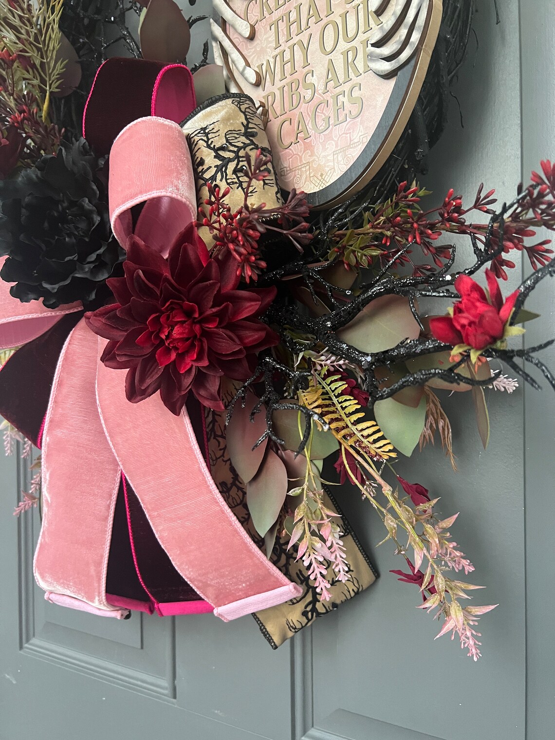 Gothic Valentine Wreath Gothic Romantic Wreath Halloween - Etsy