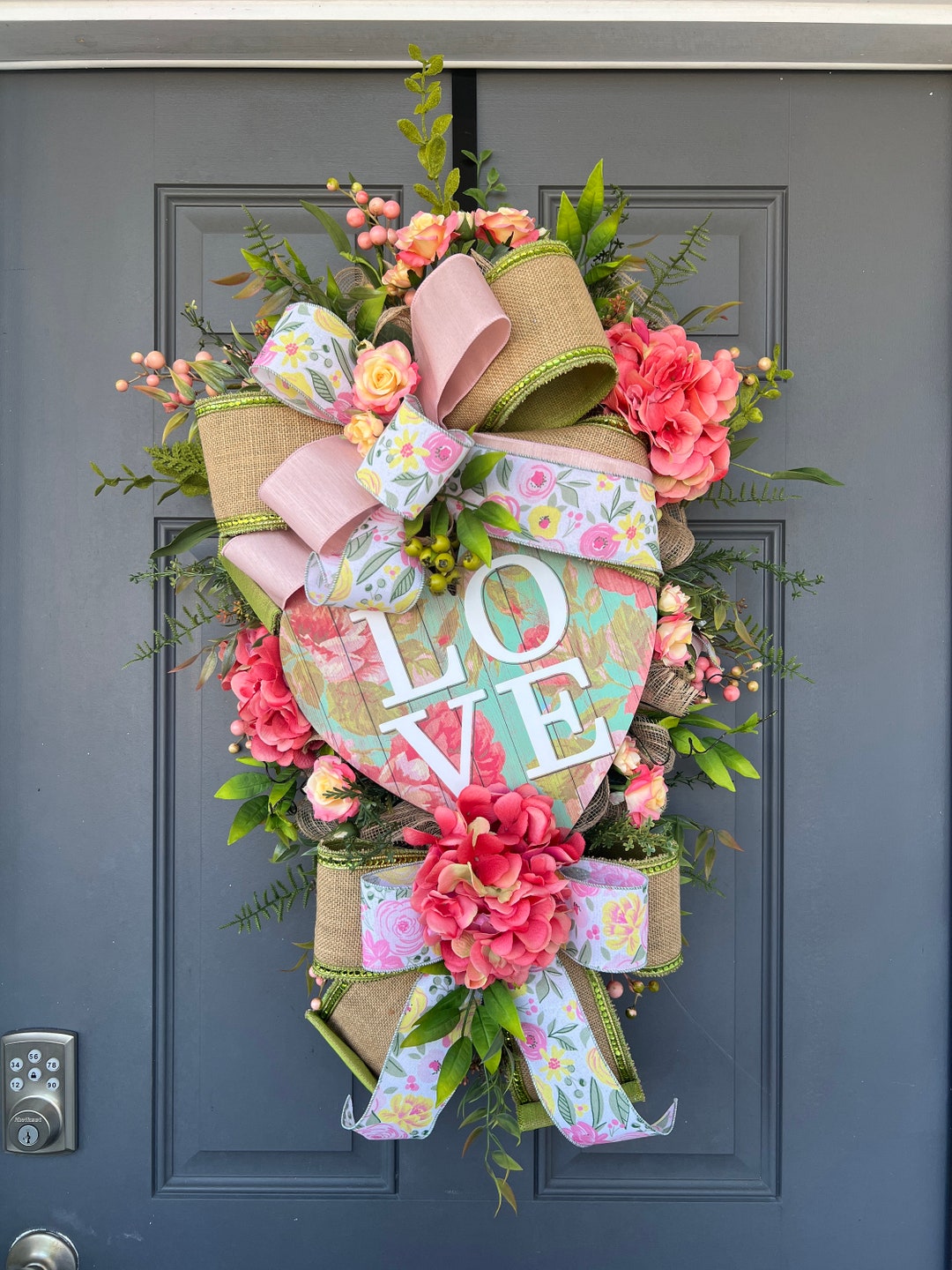Love Swag, Love Wreath, Valentine Love Wreath, Valentine Love Swag ...