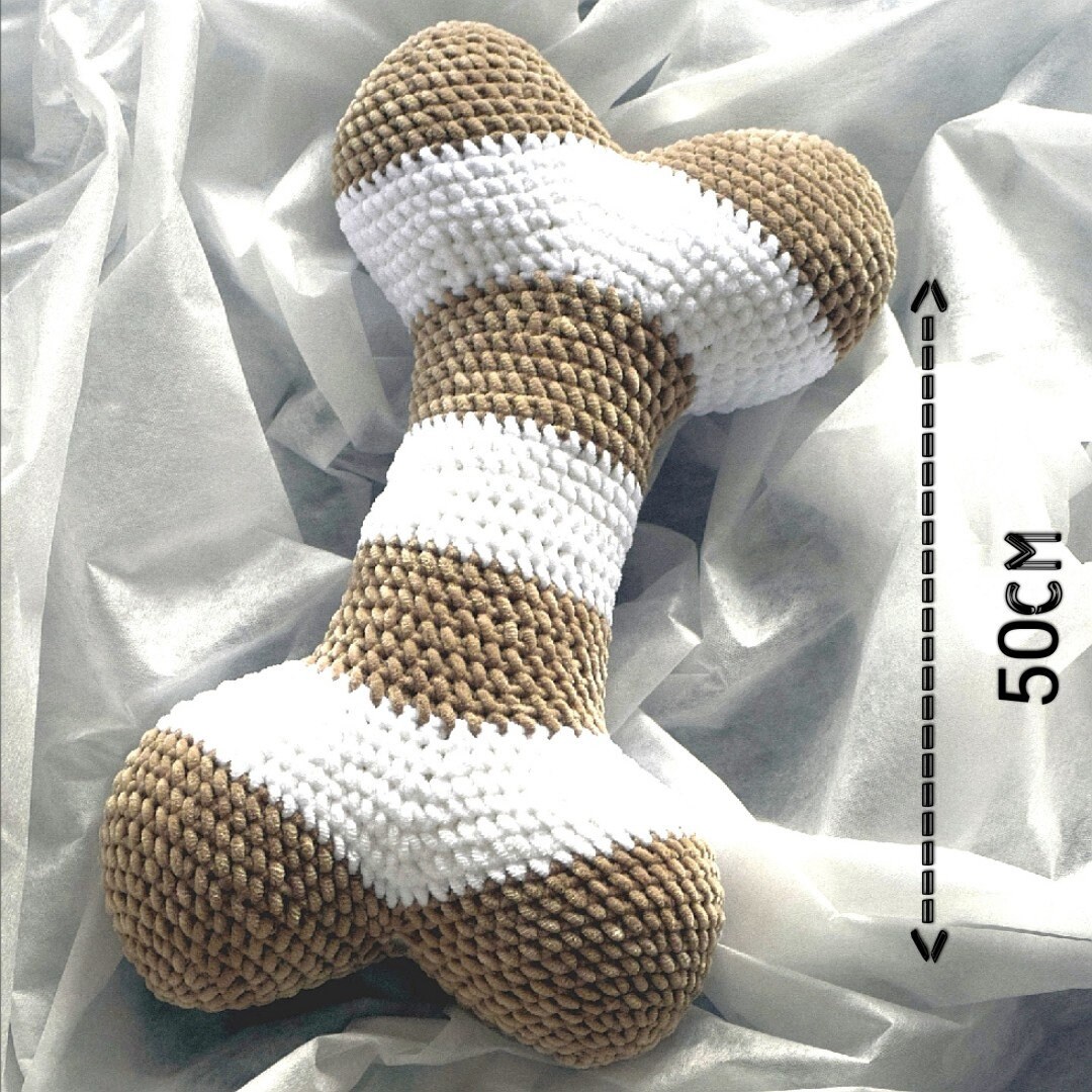 Bone Shaped Cushion Crochet Pattern, Funny Velvet Pillow Crochet ...