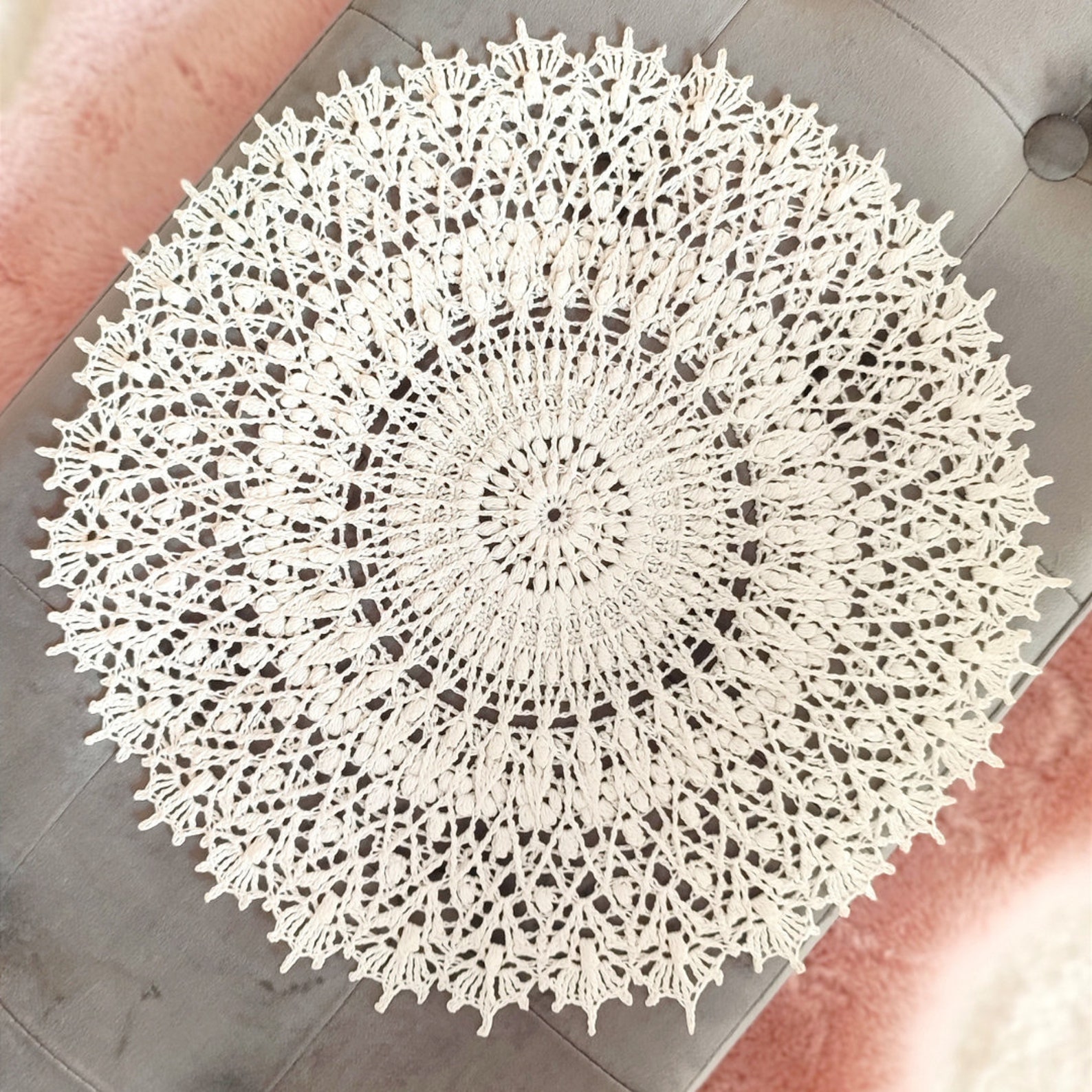 Textured Crochet Doily Pattern, Sparkling Dreams 3D Mandala Crochet ...
