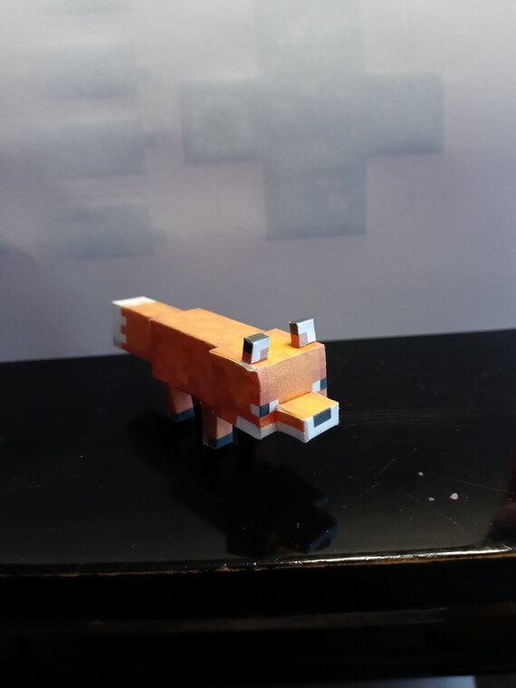 Standing Fox Minecraft Inspired Papercraft Figurine - Etsy