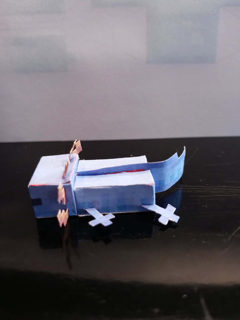 Rare Blue Axolotl and Other Axolotls, Minecraft Inspired Papercraft ...