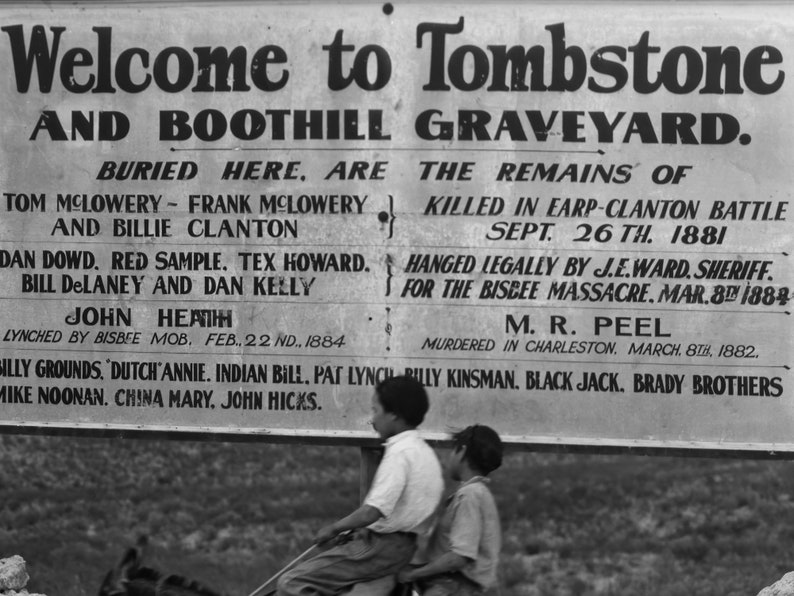 Vintage Photo Printable | Tombstone Arizona Sign | Western Art | Black ...