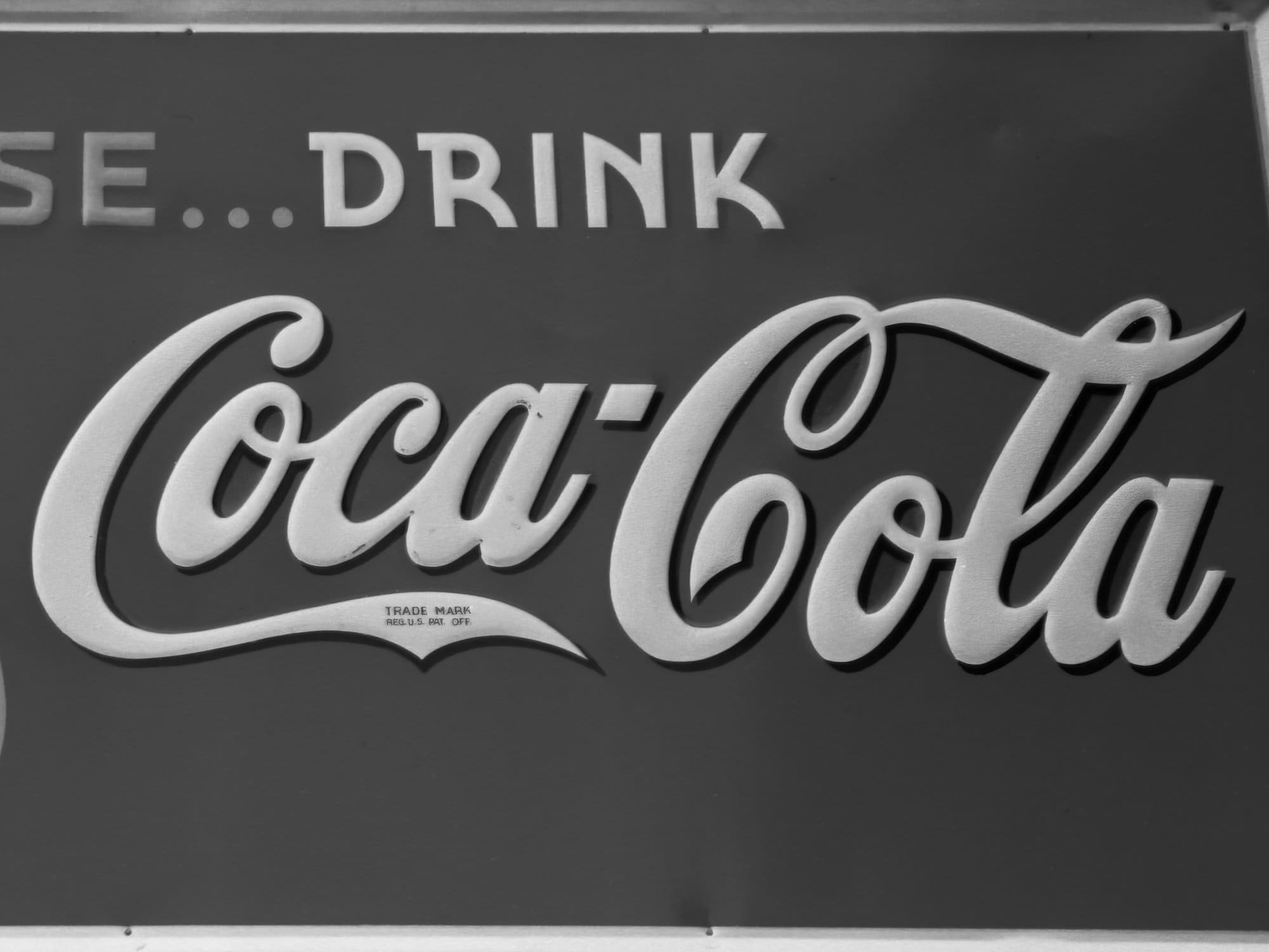 Vintage Photo Printable | Coca-cola Advertisement | Black and White Art ...
