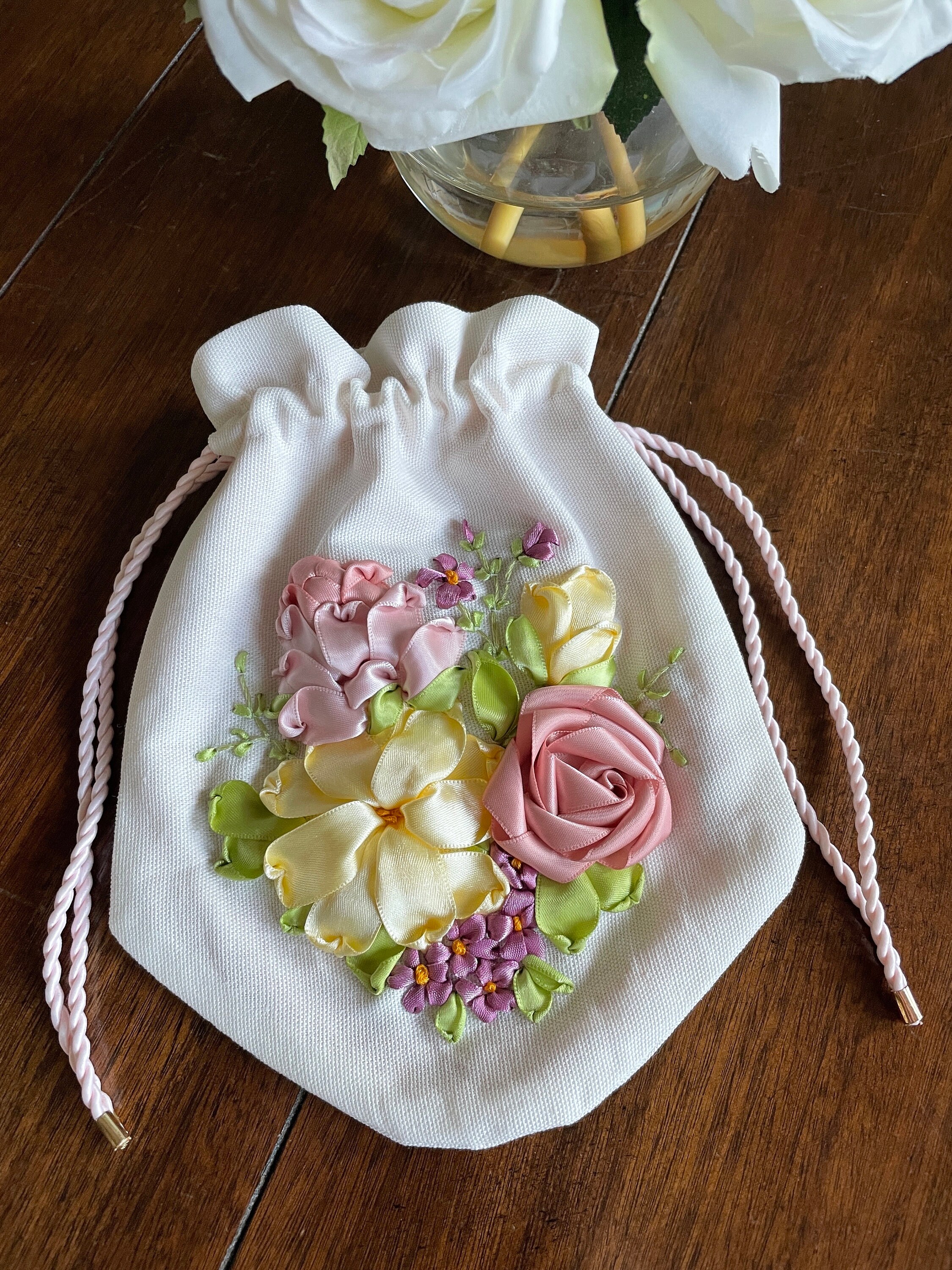 Regency Reticule or Ribbon Embroidered Reticule - Etsy