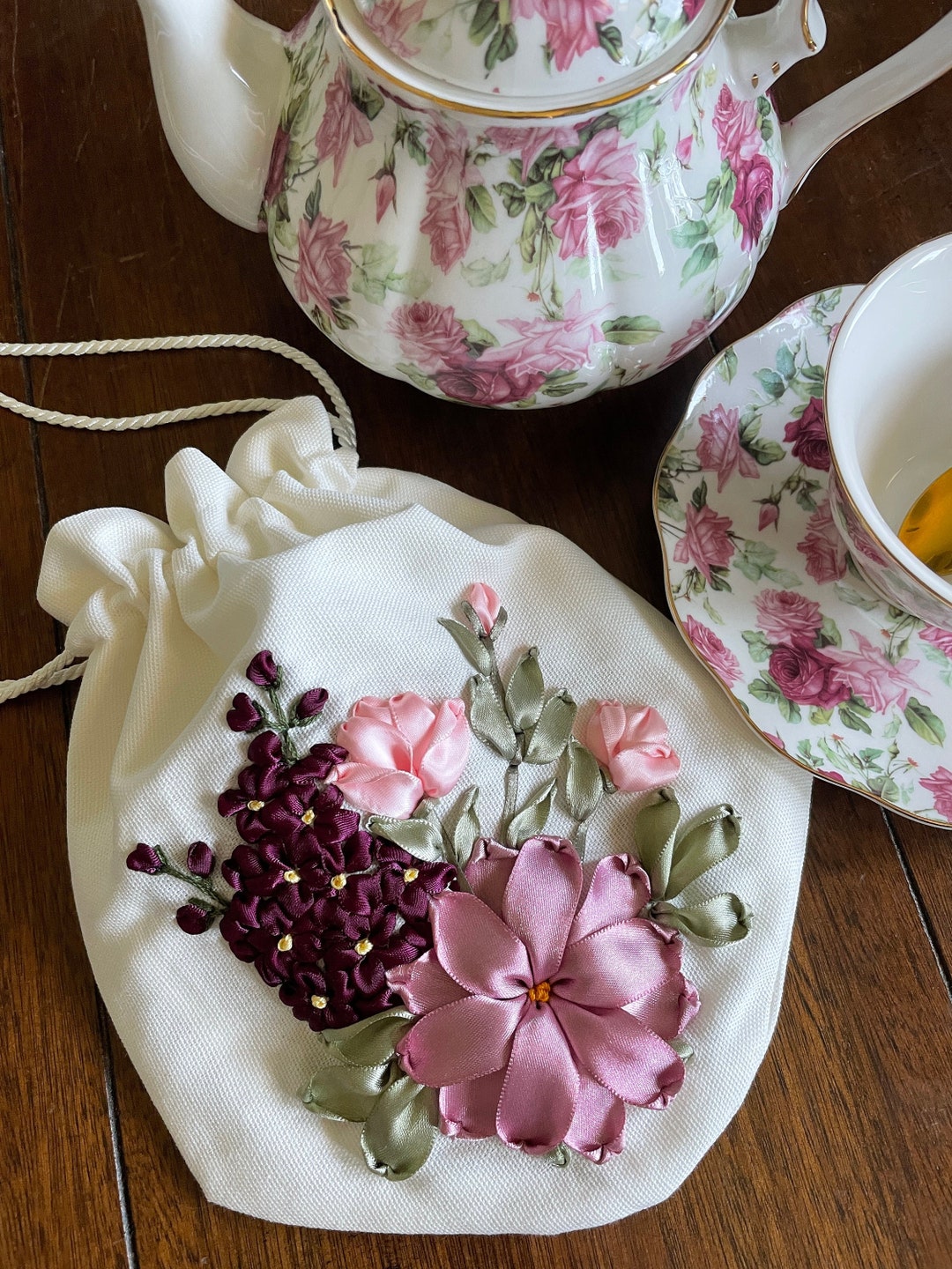 Ribbon Embroidered Reticule or Reticule or Regency Reticule - Etsy