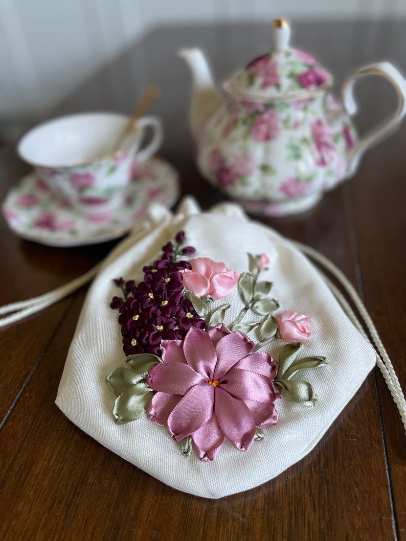 Ribbon Embroidered Reticule or Reticule or Regency Reticule - Etsy