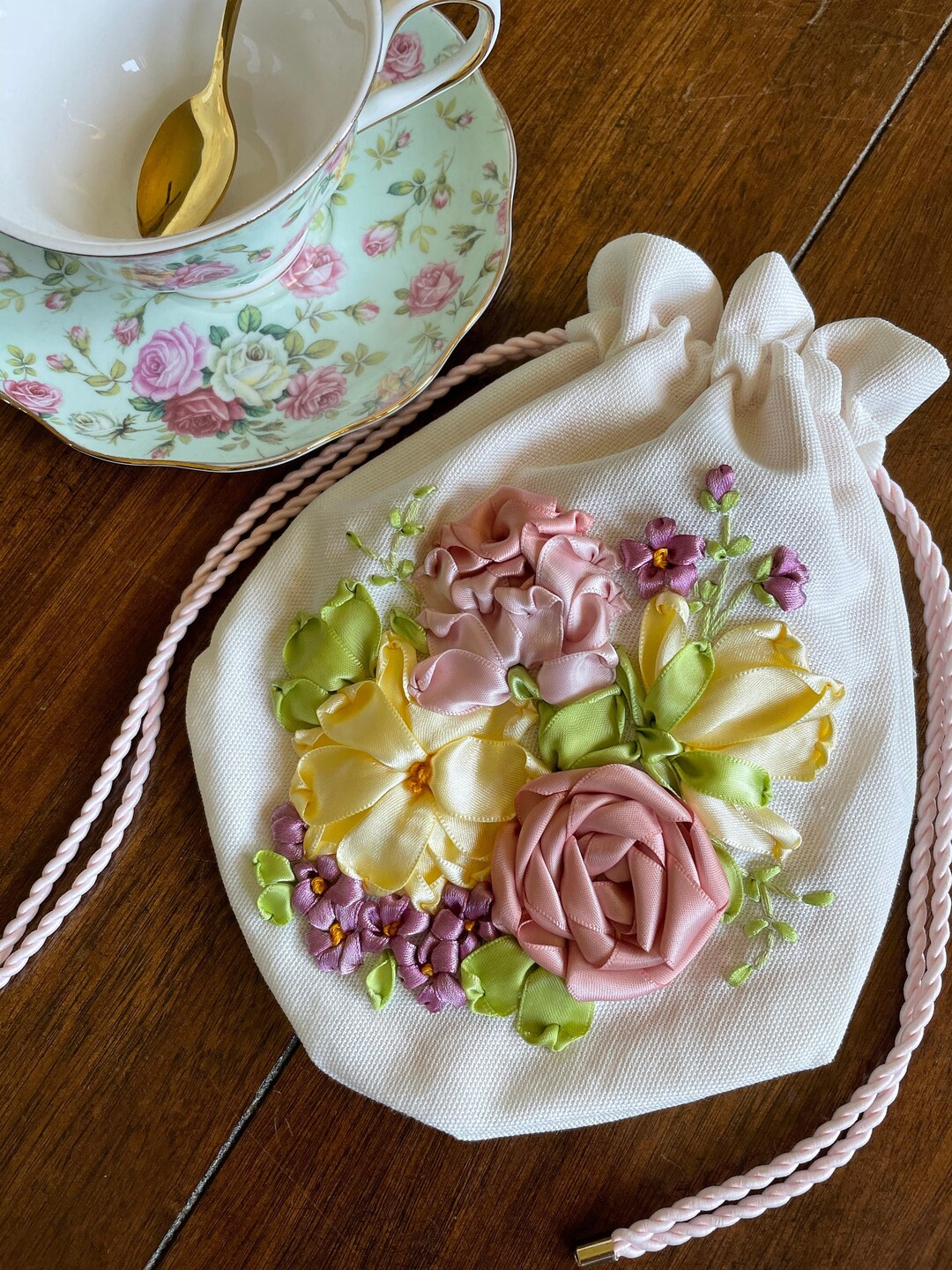 Regency Reticule or Ribbon Embroidered Reticule - Etsy