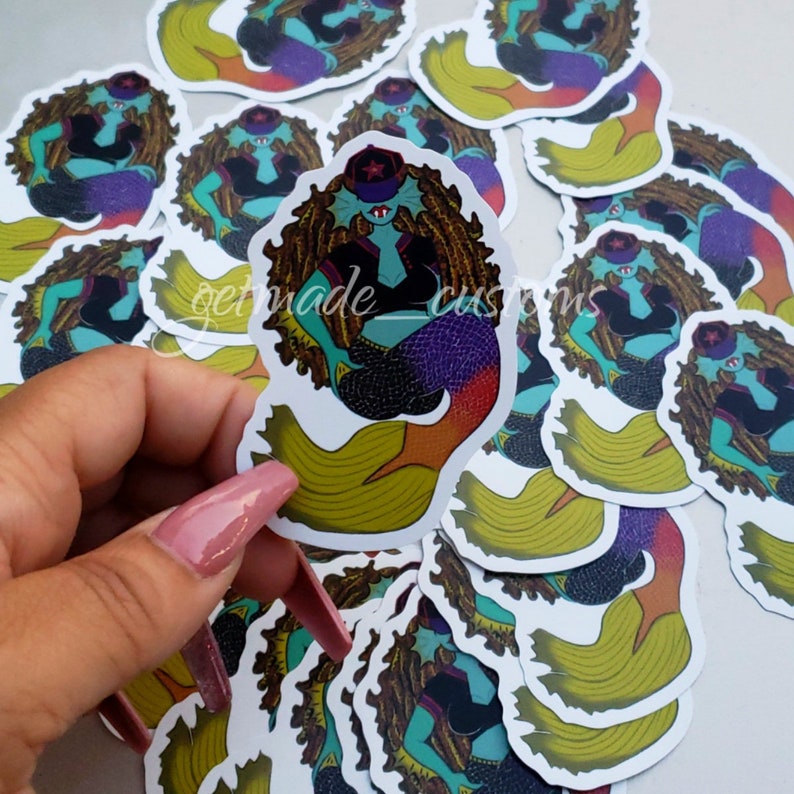 Mermaid Fantasy Art Vinyl Decal Sticker, Waterbottle Sticker, Laptop ...