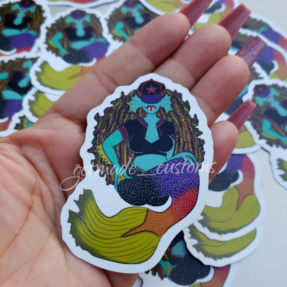 Mermaid Fantasy Art Vinyl Decal Sticker, Waterbottle Sticker, Laptop ...