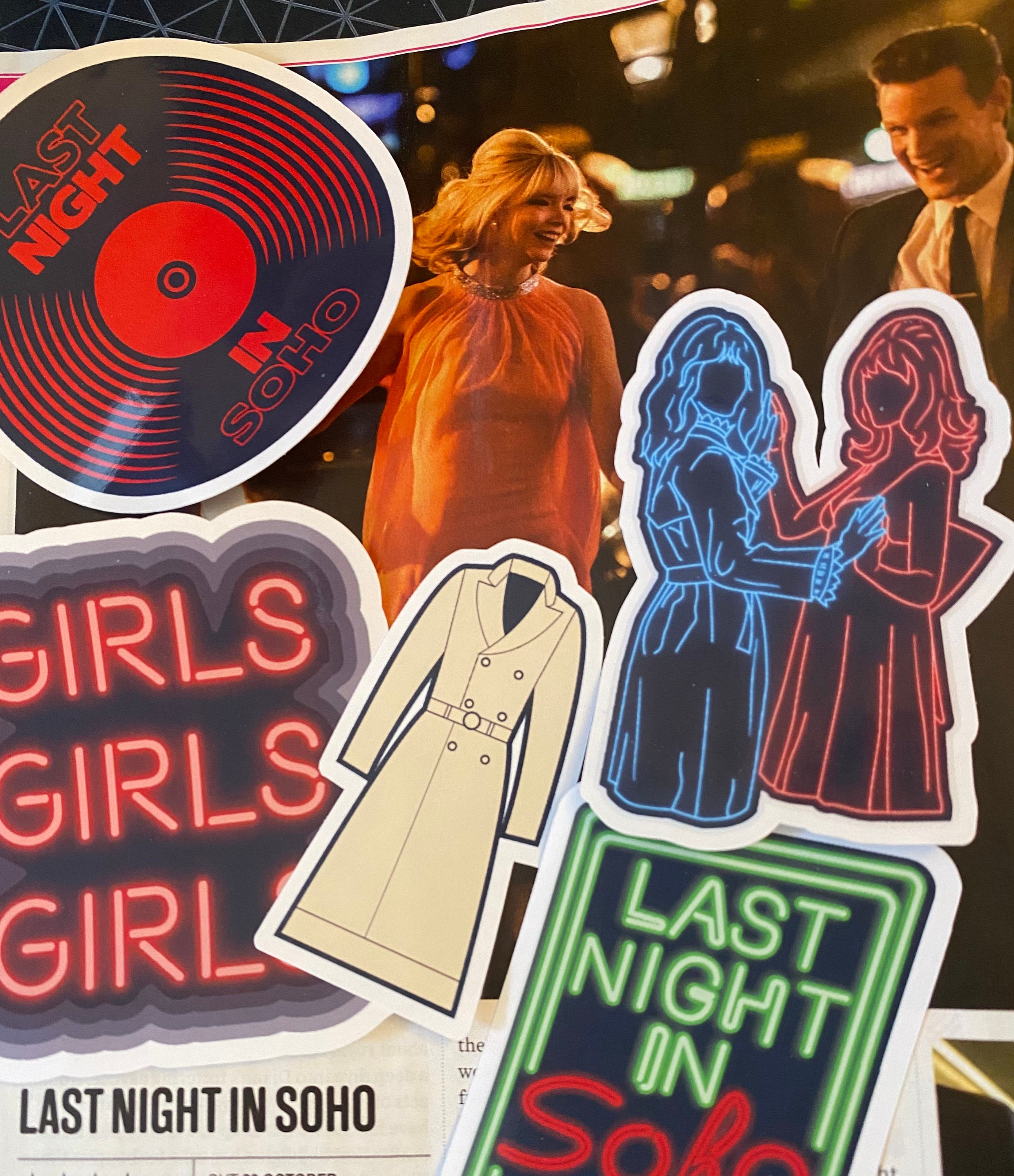 Last Night in Soho Sticker Pack of 5 / Colour Glossy Stickers - Etsy UK