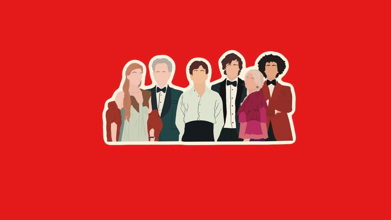 Saltburn Movie Sticker Oliver and Felix Barry Keoghan Jacob Elordi ...