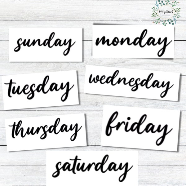 Vinyl Days of the Week Stickers - Etsy