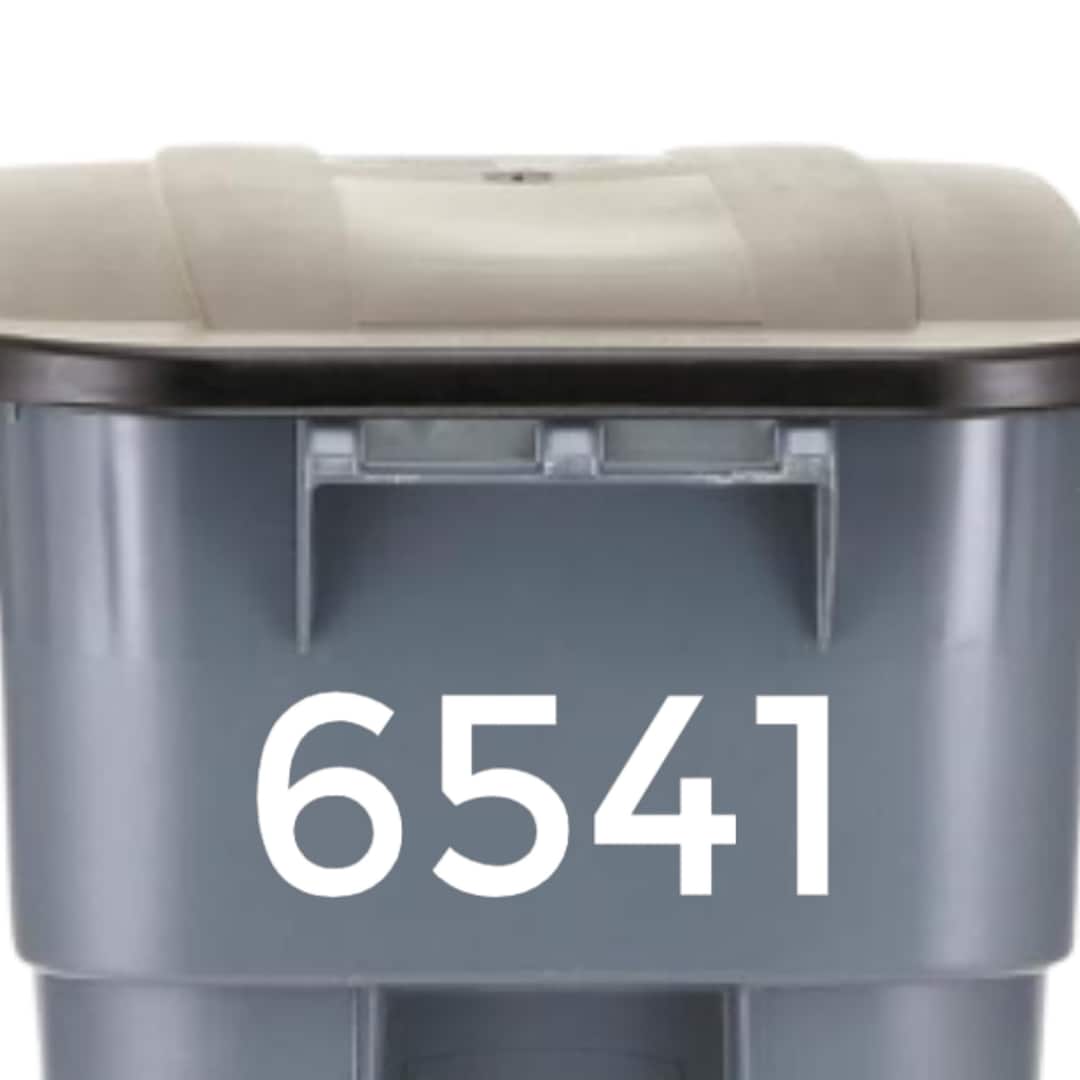Trash Can Vinyl Decal, Address Number Garbage Bin Decal Sticker, Trash ...