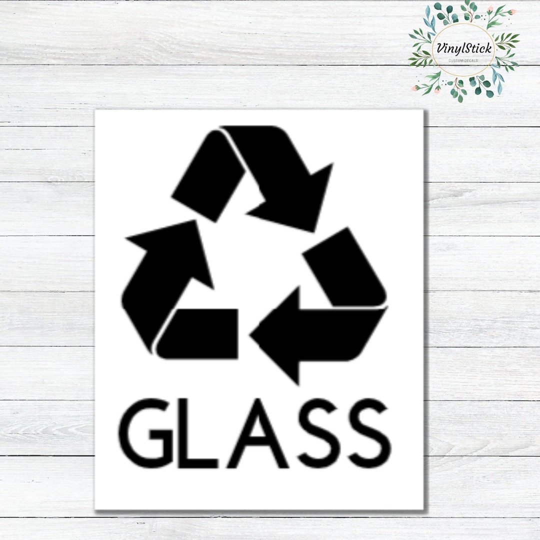 Recycle Glass Trash Can Logo Decal Garbage Bin Decal Sticker - Etsy