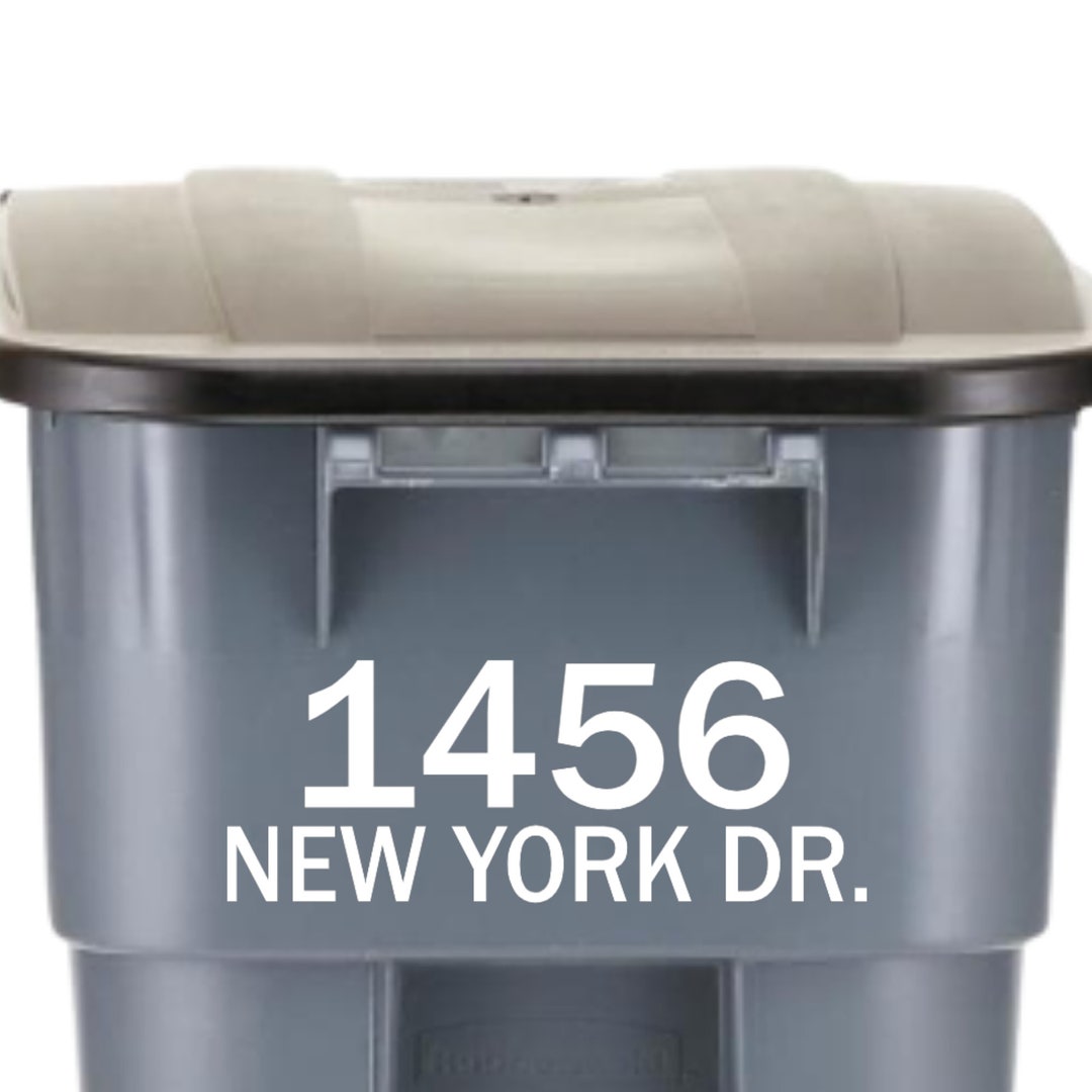 Custom Trash Can Decal Label Home Address Decal Garbage Bin - Etsy