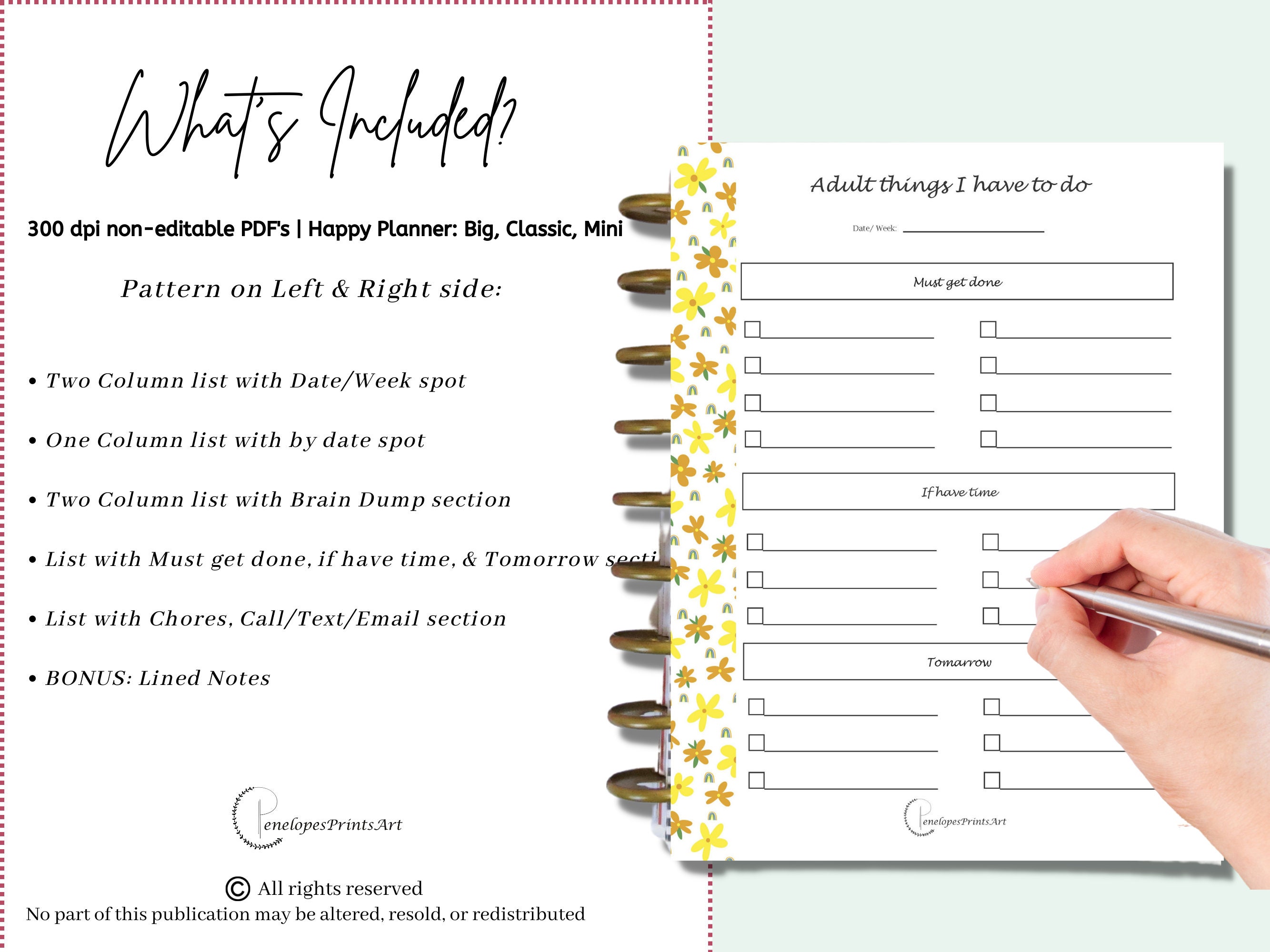 Happy Planner Boho to Do List Bundle With to Do List - Etsy