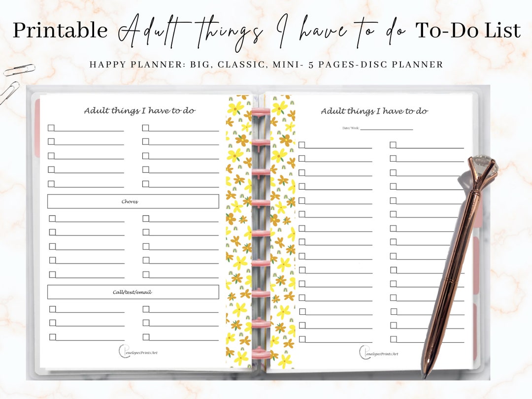 Happy Planner Boho to Do List Bundle With to Do List - Etsy