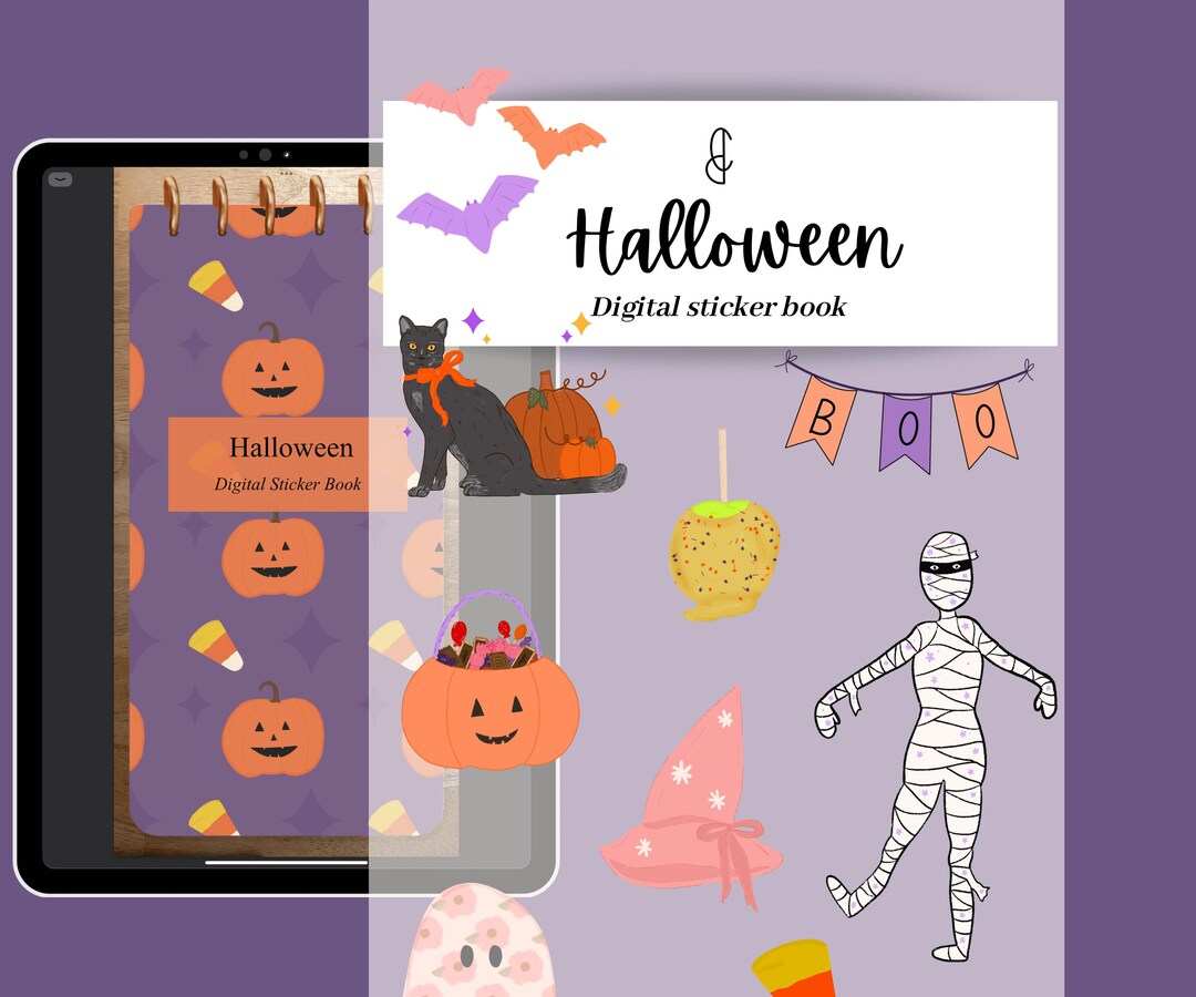 Halloween Digital Stickers for Digital Journals, Planners and ...