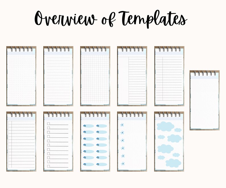 Blue Goodnotes Template, Customizable Template for Notebook, Sticker ...