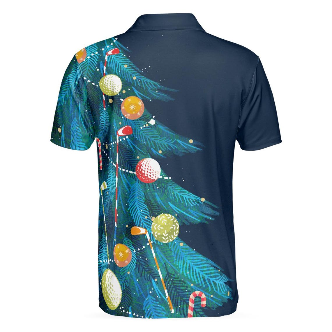 Christmas Golf Polo Shirt, Holiday Tree All-over Print, Xmas Golf Ball ...