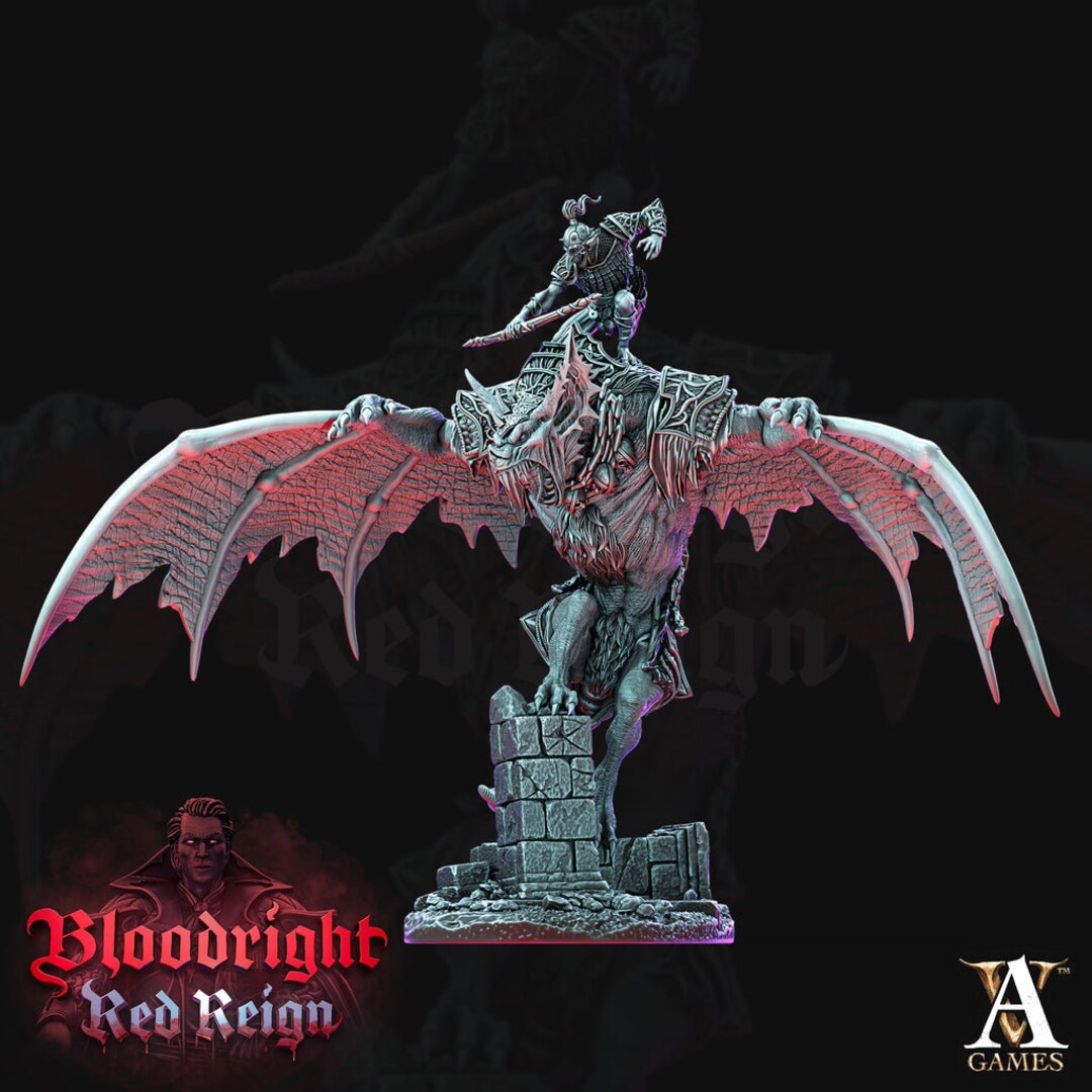 Dire Bat Rider 01 3D Printed Miniatures 8K LCD Artisans - Etsy