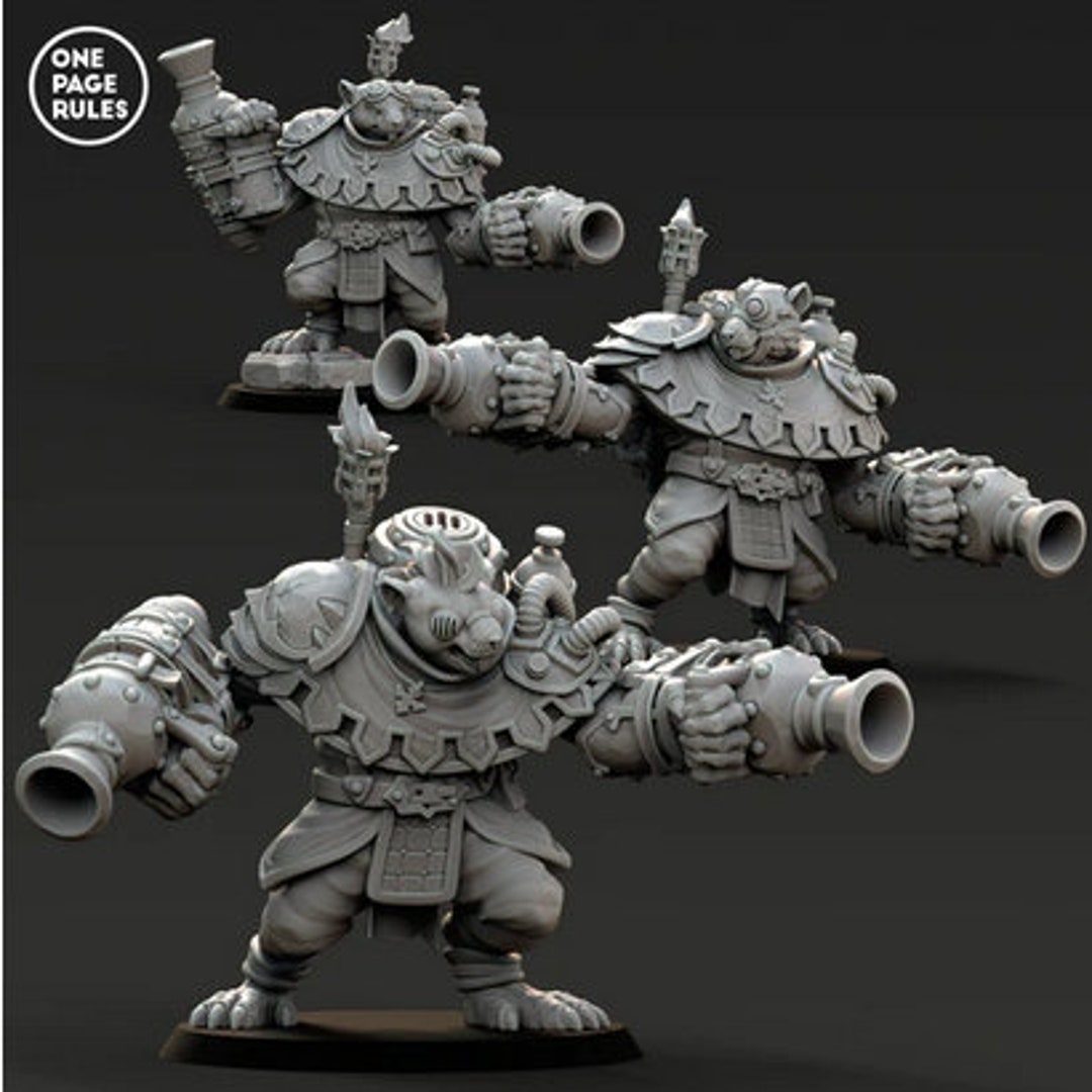 Ratmen Ogres 3 Models 3D Printed Miniatures 8K LCD Artisans - Etsy